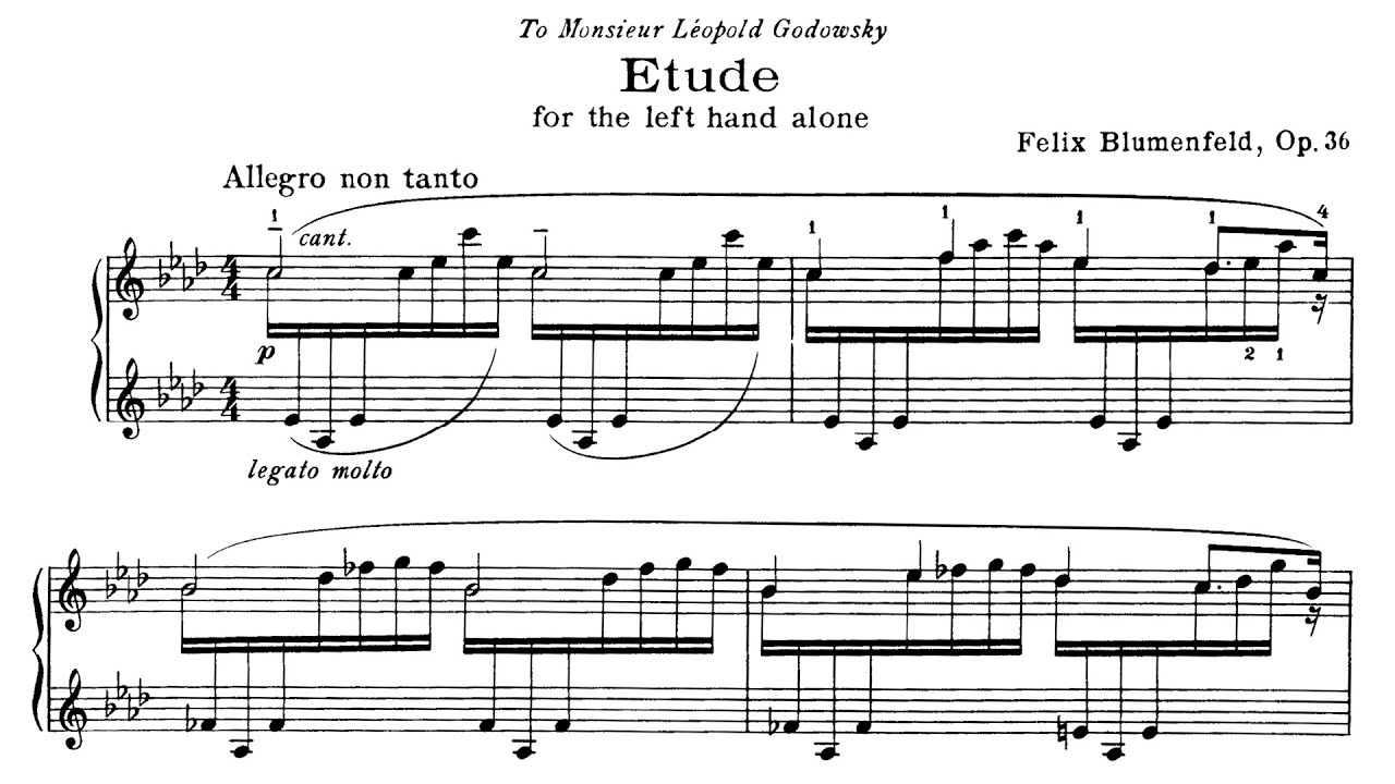 Blumenfeld Etude for the Left Hand Alone Op. 36 - YouTube