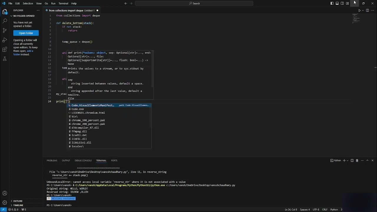 deleting the bottom element. - YouTube