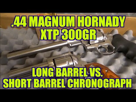 44 Magnum Hornady 300 gr XTP Long verses Short Barrel Chronograph - YouTube