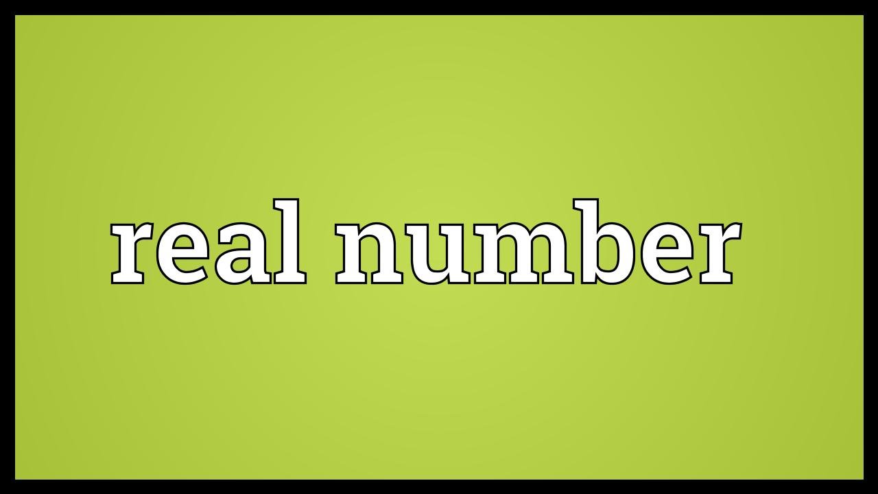 Real number Meaning - YouTube