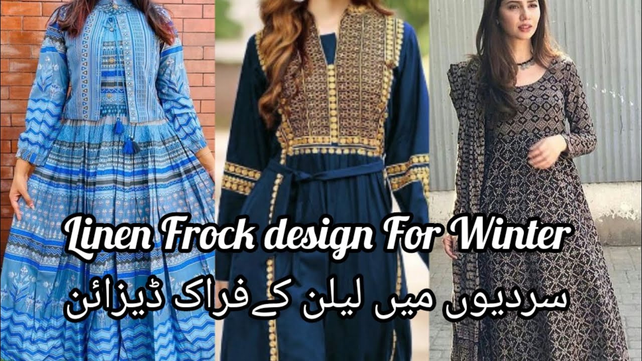 Winter Linen Frock designs For Girls 2022 #linenfrock - YouTube