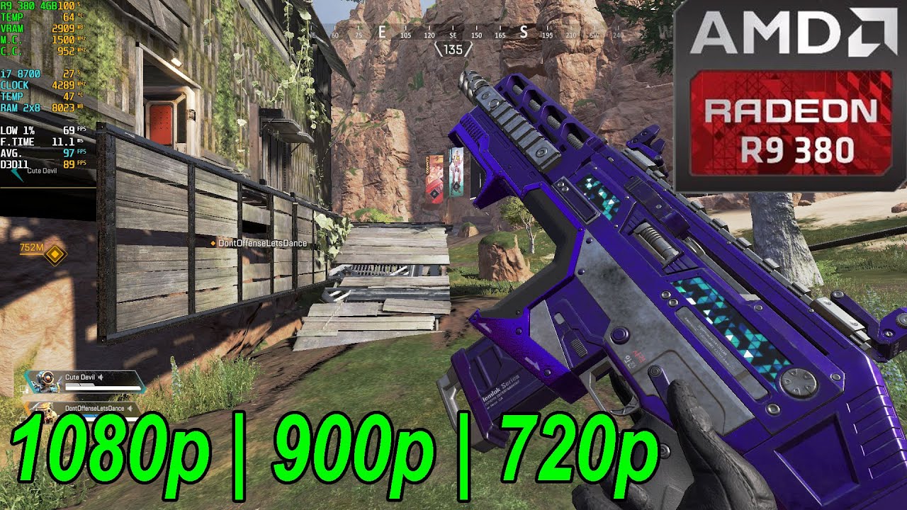 Apex Legends - R9 380 4GB - 1080p, 900p, 720p Low Settings - YouTube