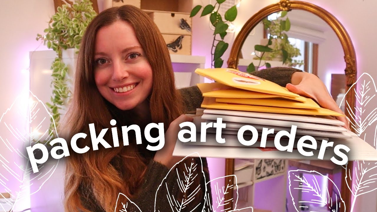 A calm and cozy packing orders vlog // days in the life of an artist 🍃 ...