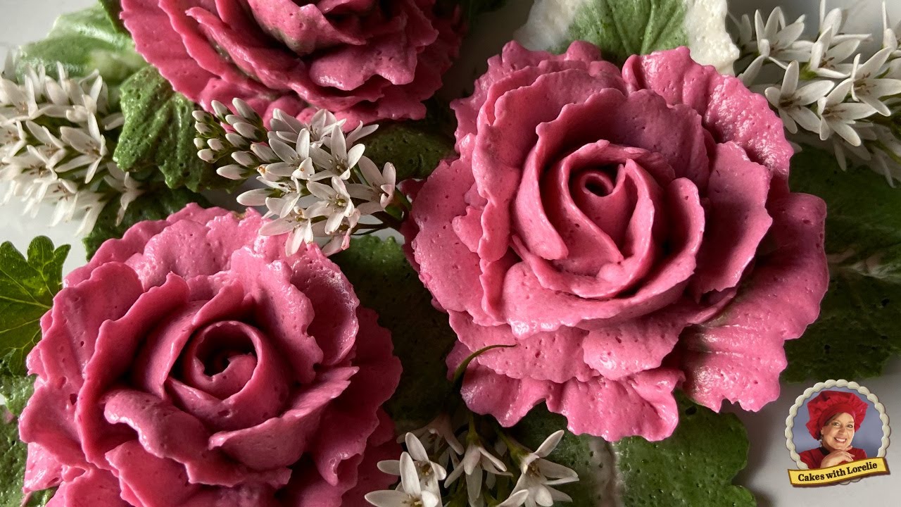 Italian Meringue Buttercream Flowers🌹 NEW Rose Piping Technique 💮Cakes ...