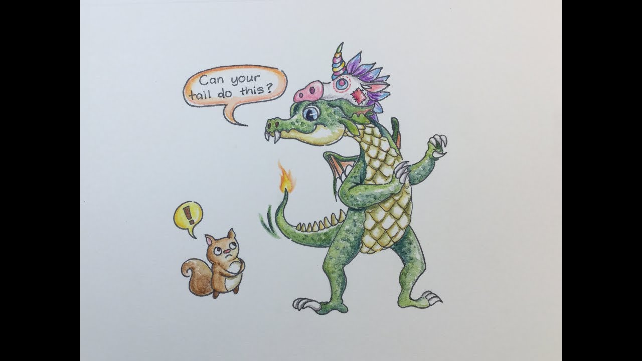 How To Draw Dragon And Squirrel | (Step by Step Easy) - YouTube