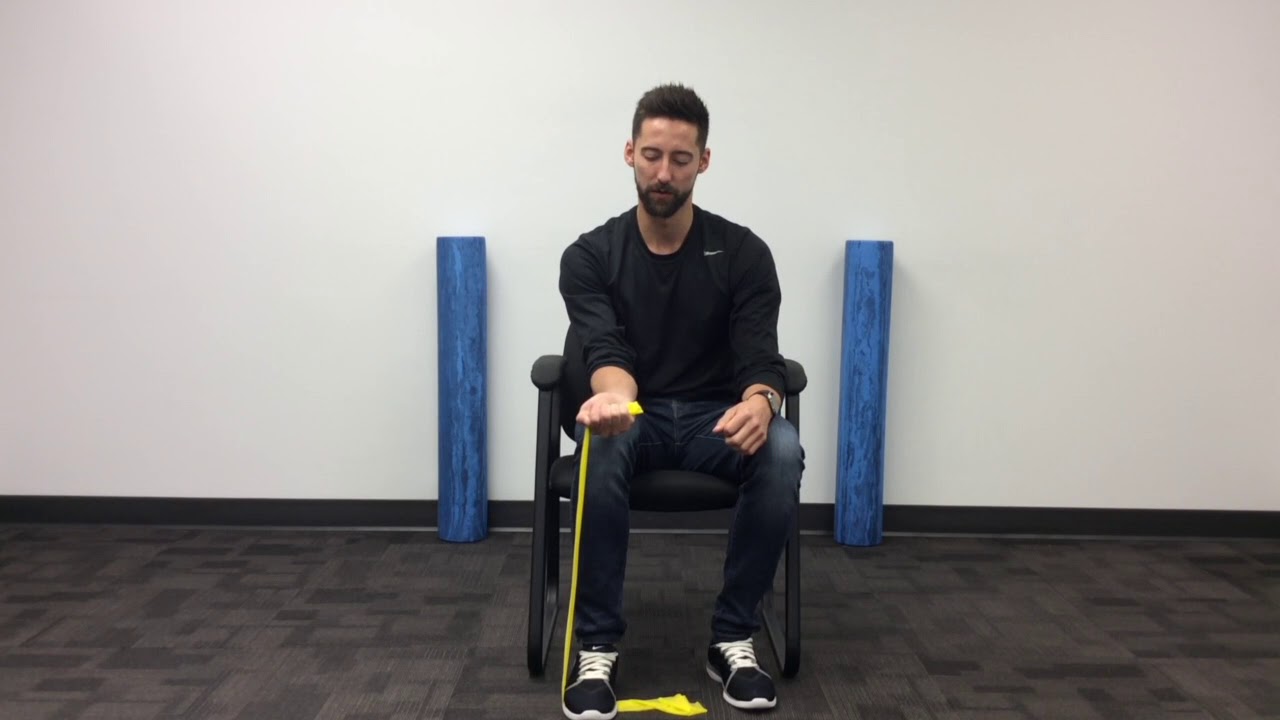 #86 - Eccentric Wrist Flexion with a Elastic Resistance Band - YouTube