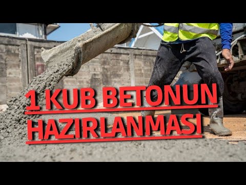 İnşaat Dərsləri.1 kub Betonun hazırlanması.M200/B15 sinifi beton necə hazırlanır?
