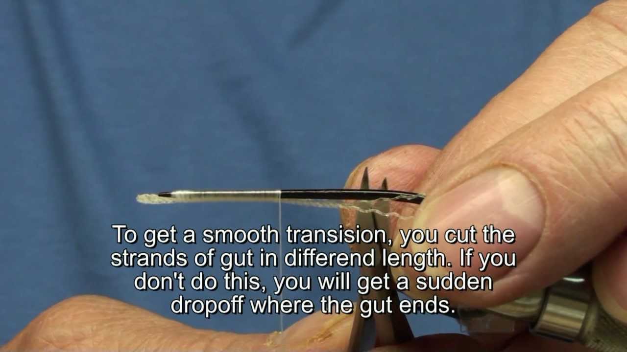 Tying on a gut eye - YouTube
