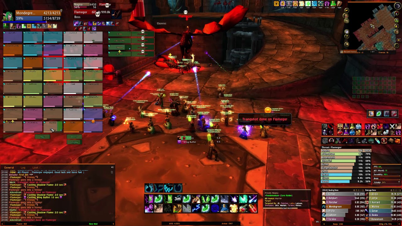WoW Classic Blackwing Lair Flamegor Druid Healer View 19/02/20 ...