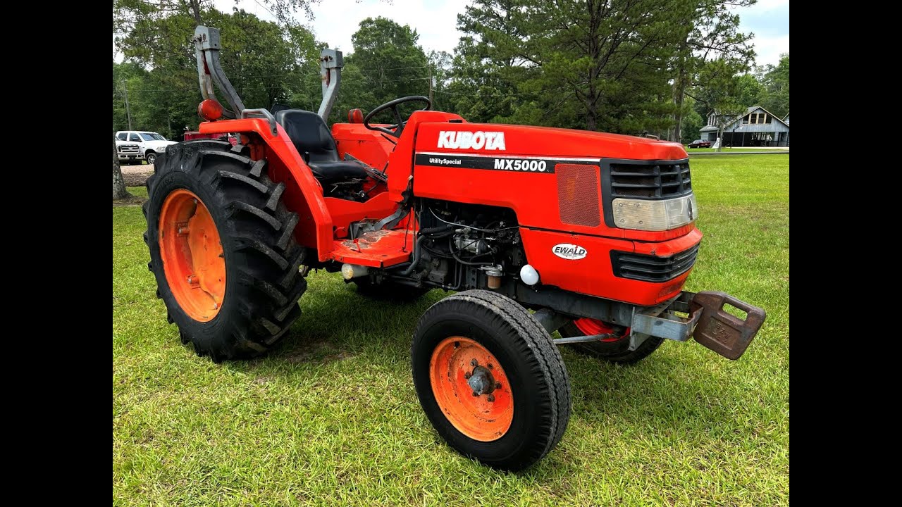 Kubota MX5000 2WD Open Rops Utility Tractor 340 Hours Lot#301 - YouTube