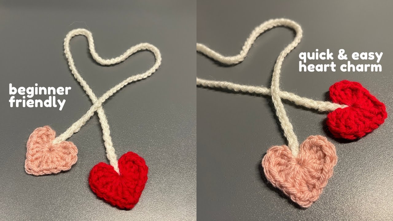 Crochet Heart Charm - Quick & Easy - YouTube