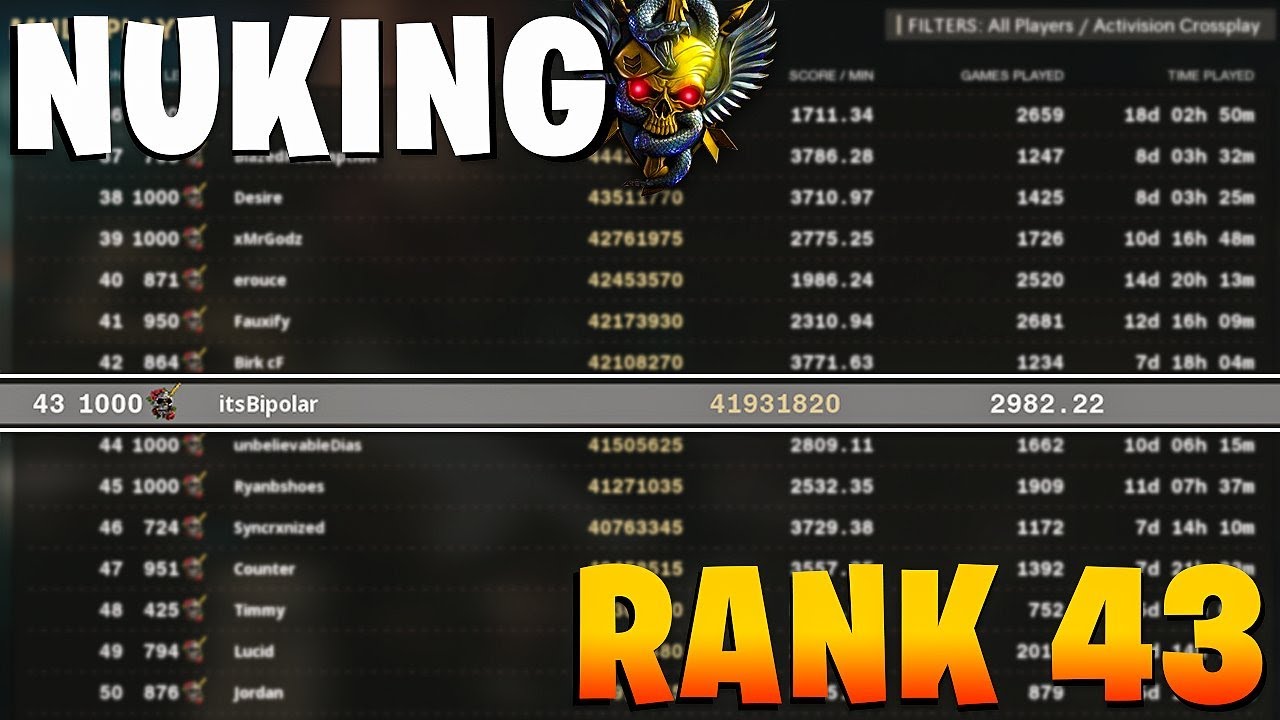 NUKED RANK #43 PLAYER ON LEADERBOARD! 😱 (Black Ops Cold War) - YouTube
