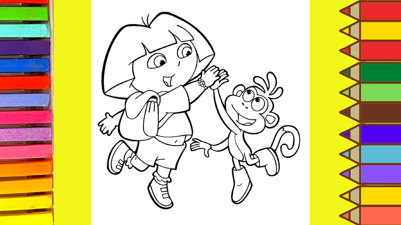 Coloring Dora - YouTube