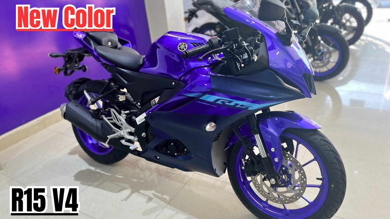 2024 New Yamaha R15 V4 Racing Blue Color Detail Review On road Price ...