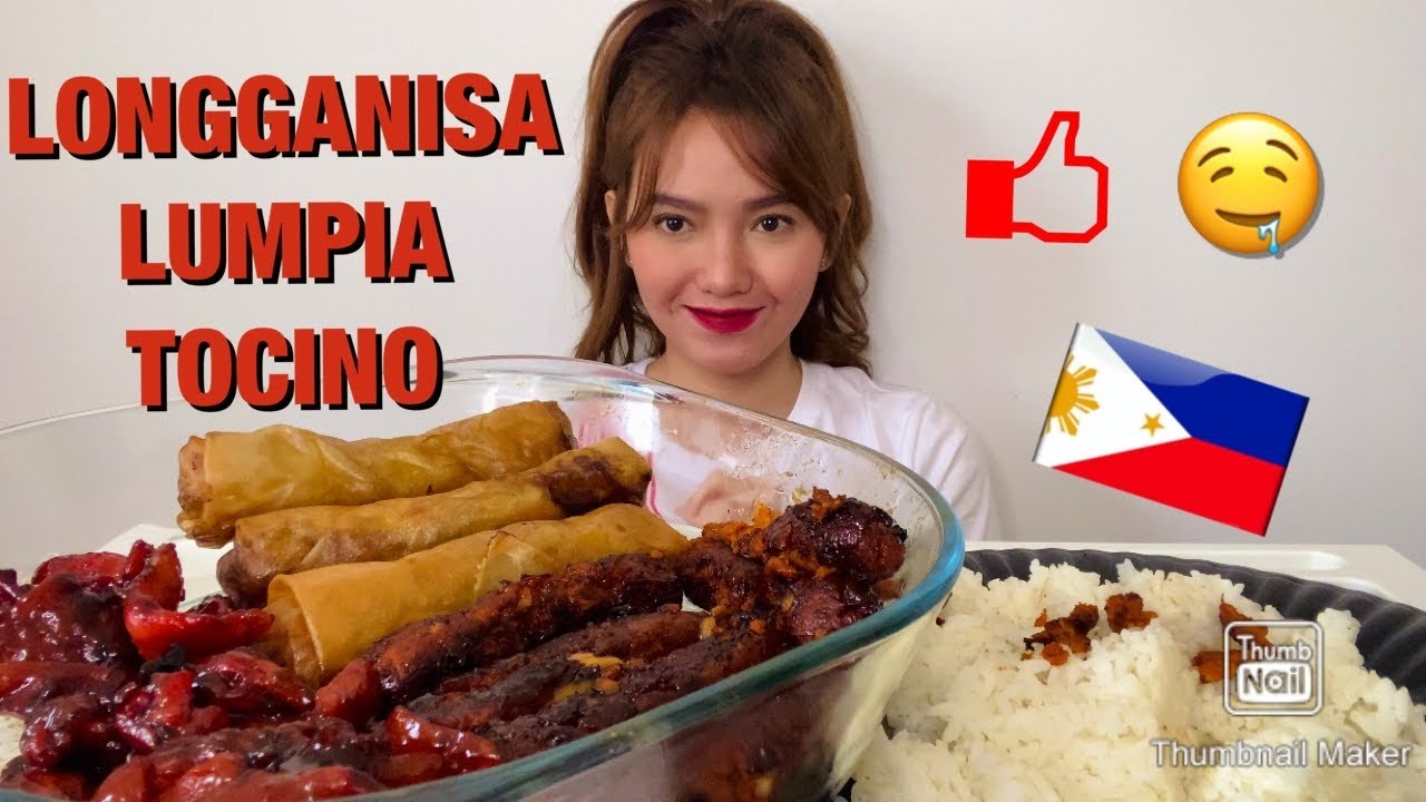 Pinoy Almusal Mukbang || Lumpiang Gulay | Tocino | Longganisa | Filipino Breakfast | Kamayan ...