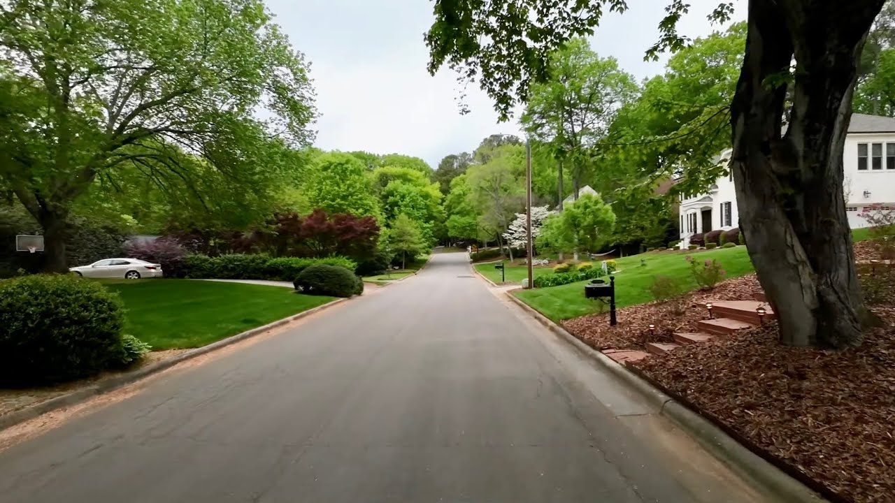 Drive Through Lush Neighborhoods During Early Spring | Driving Sounds ...