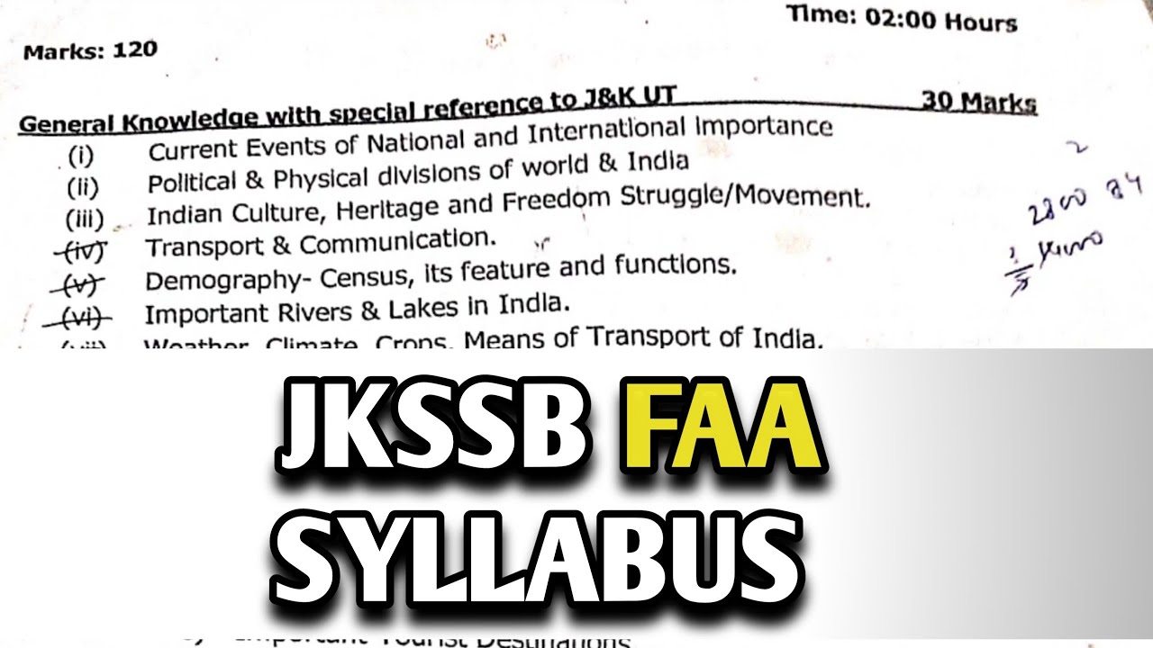 JKSSB FAA || Accounts Assistant complete syllabus topic wise #mcqs ...