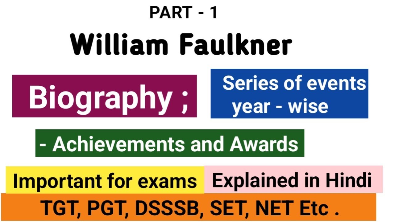 William Faulkner complete biography with important facts , achievement ...