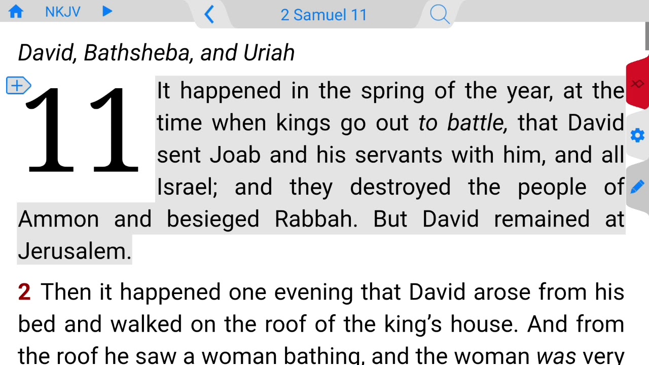2 Samuel 11 (Bible NKJV Translation, with Audio) - YouTube