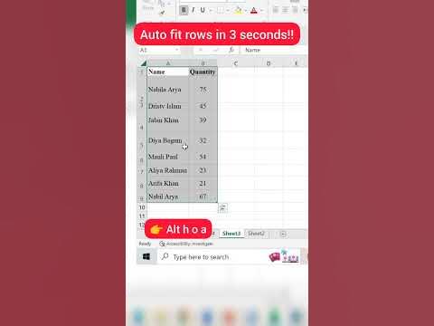 Auto fit rows quickly!! #shorts #computer_basics #excel #tricks #exceltutorial #excel_tutorial ...