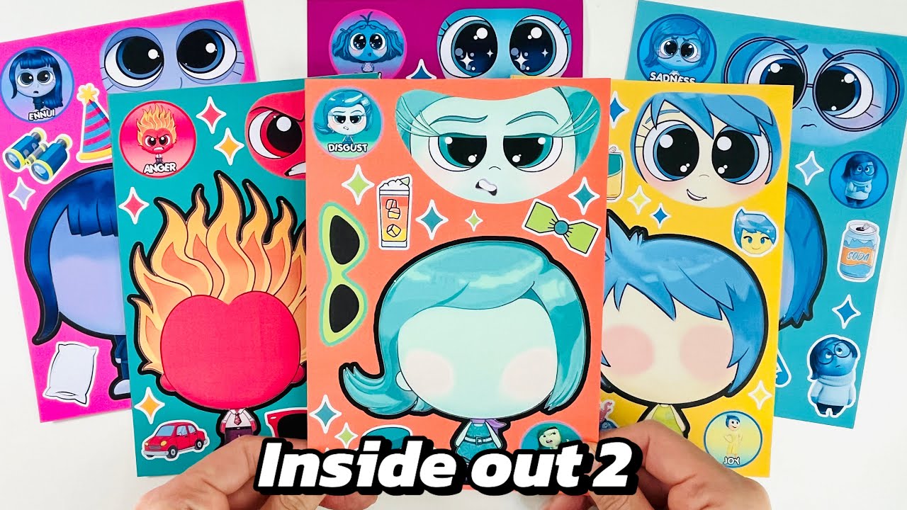 Inside Out 2 Decorate the cute version of paper DIY sticker book 💫 인사이드 ...