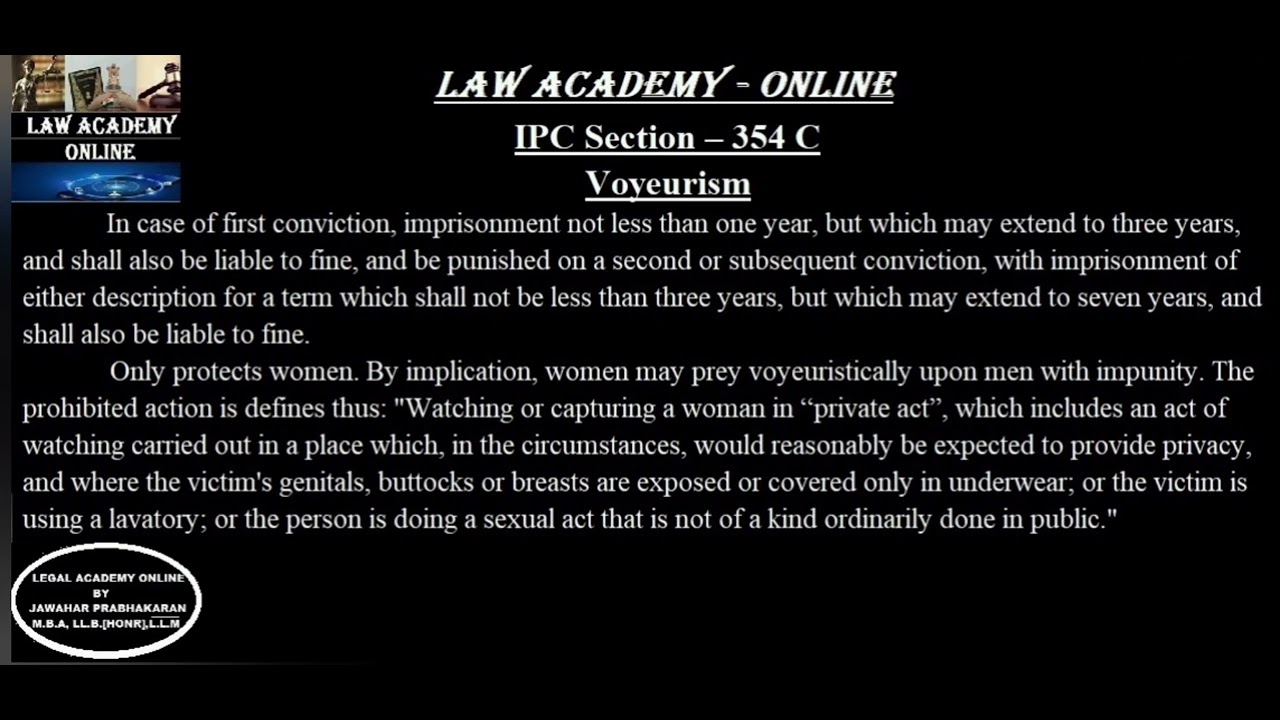 Section 354 C || Voyeurism || Indian Penal Code - YouTube
