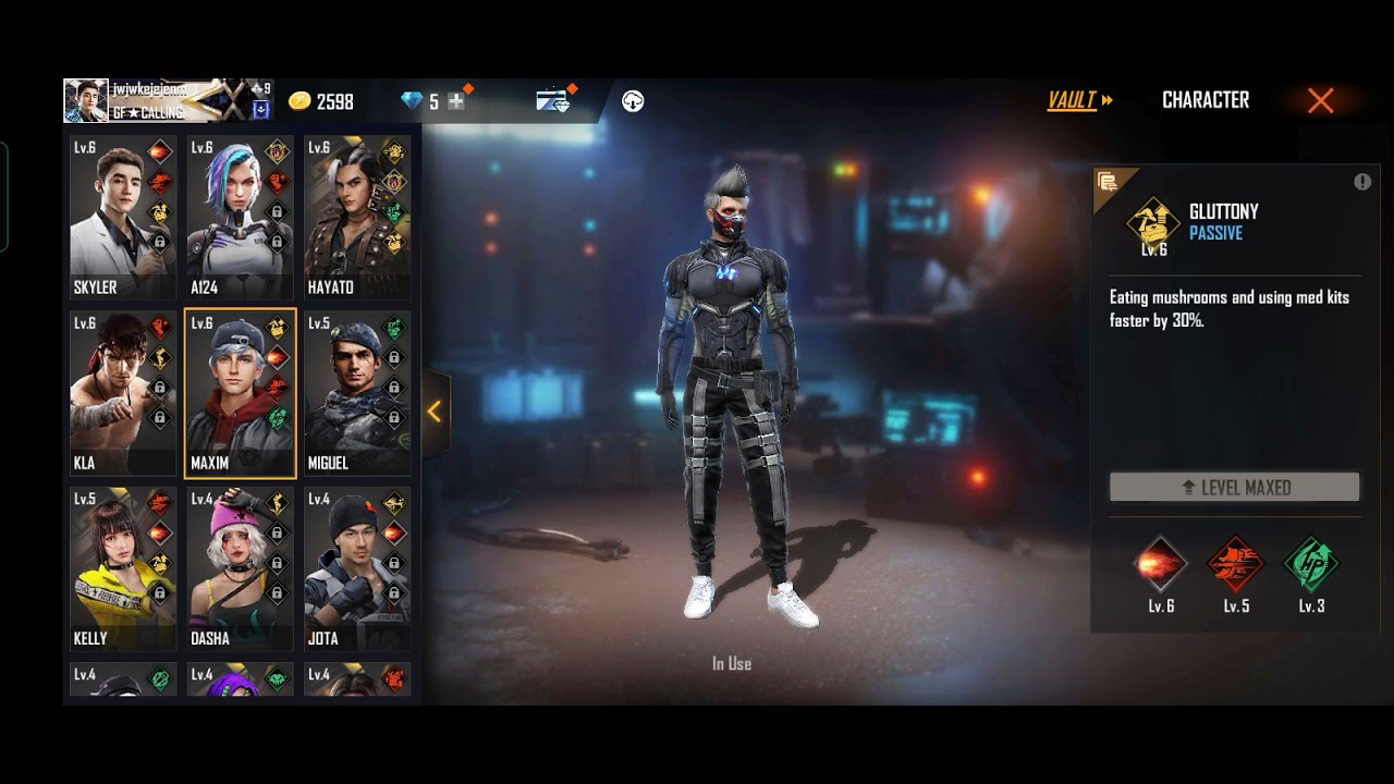 five free bundles combination of free fire characters - YouTube