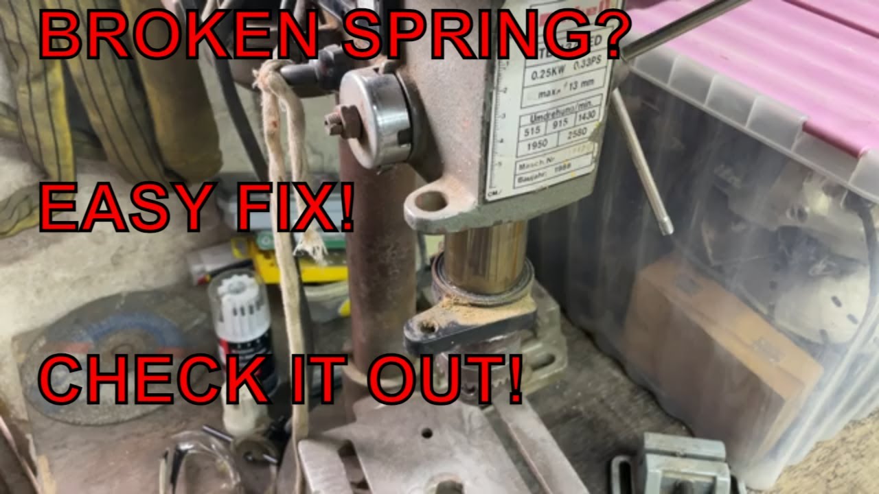 Quick and easy: How to repair a spring on table drill - YouTube