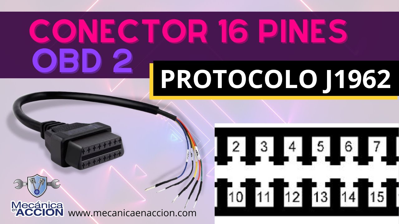 CONECTOR 16 PINES OBD2 Protocolo J1962 - YouTube