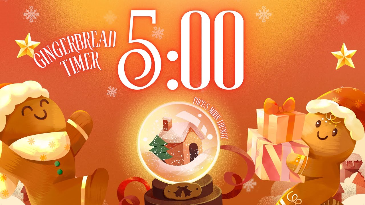 5 Minute Gingerbread Timer with Christmas Instrumental Music | Festive ...