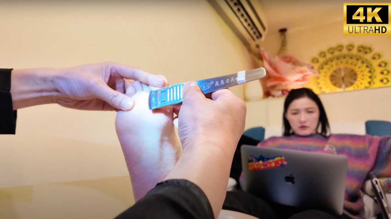 ASMR｜Chinese Foot Scalp and Dead Skin Removal｜ Foot Spa Heel Scrub ...