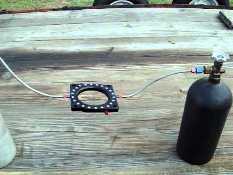 Flow Test--NS Annular Discharge nitrous plate - YouTube