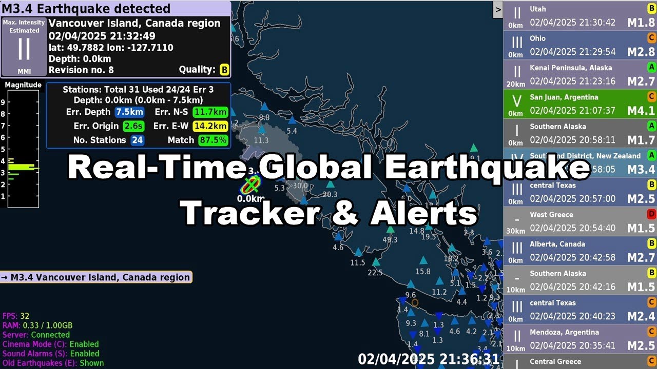 🌍 LIVE: Real-Time Global Earthquake Tracker & Alerts! ⚠️🌎📡 - YouTube