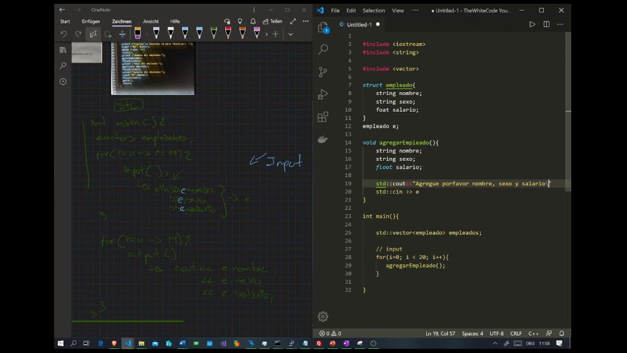 Ejercicio resuelto de programacion en C++ (Struct y Vectores) Parte 2 ...