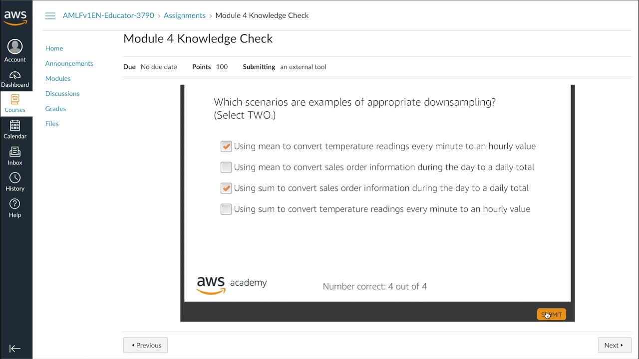 AWS Academy Machine Learning - Module 4 Knowledge Check - 2022 Version - YouTube