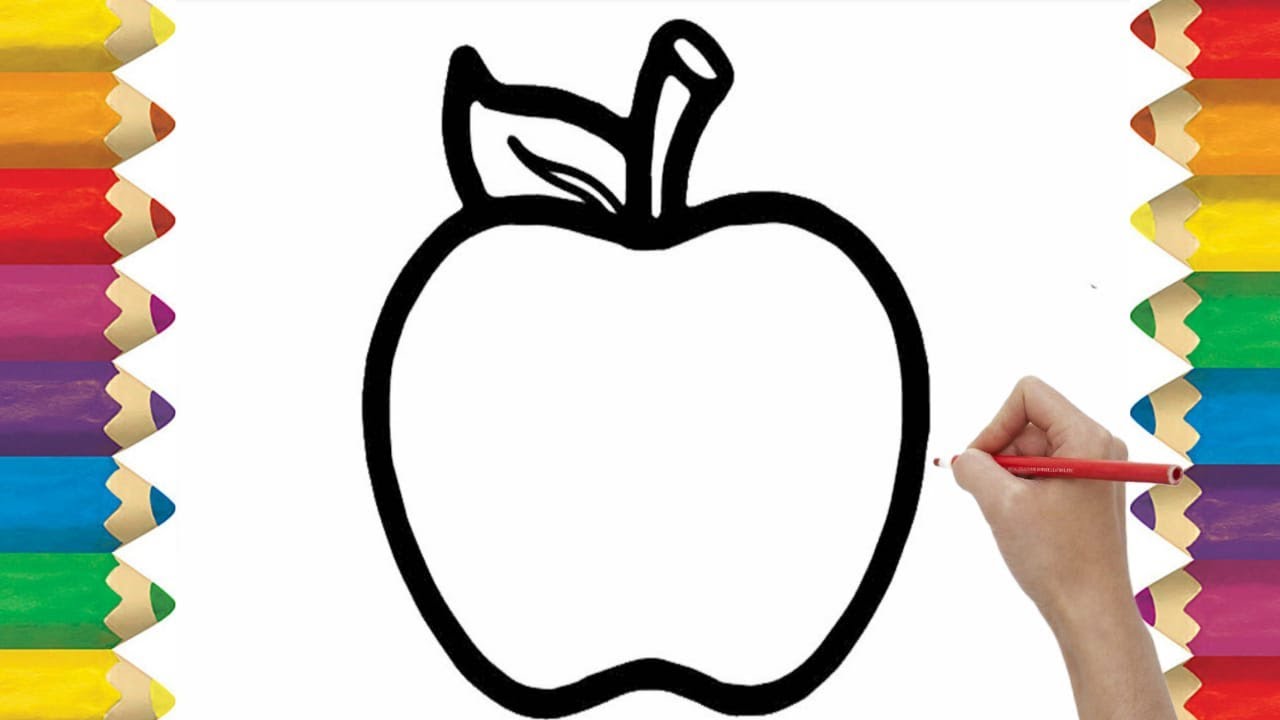 Drawing, Painting Apple and Mango || How To Draw and Painting Apple and ...