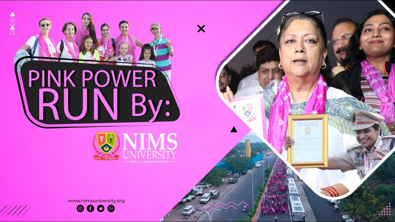 Glimpses Of Pink Power Run Marathon | Mrs. Vasundhara Raje | NIMS ...