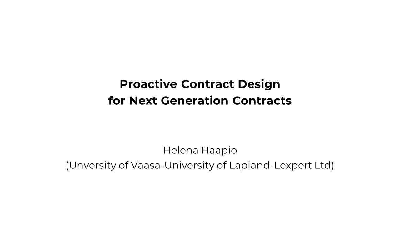 Proactive Contract Design for Next Generation of Contracts - YouTube