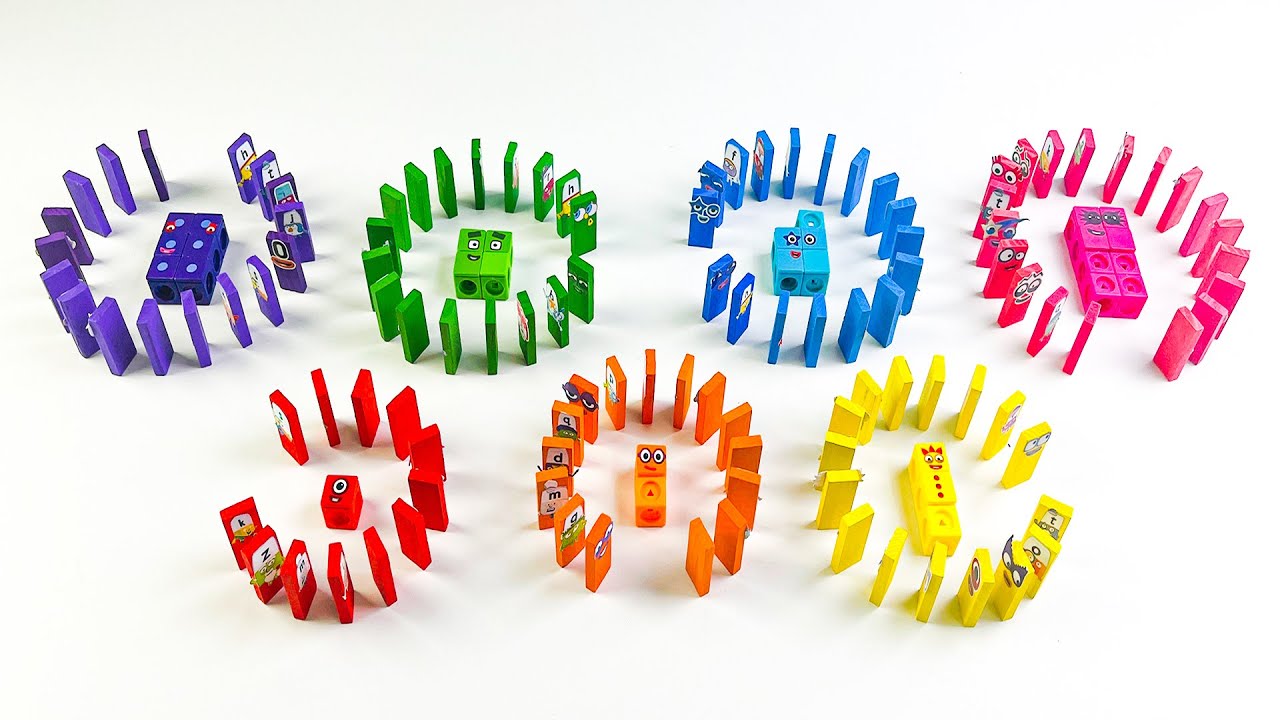 Numberblocks Dominoes Falling! Making Numberlocks Mathlink Cubes 1-20 ...
