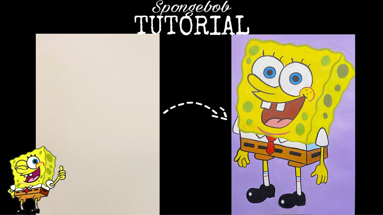 Spongebob painting | Tutorial | Easy acrylic painting for beginners ...