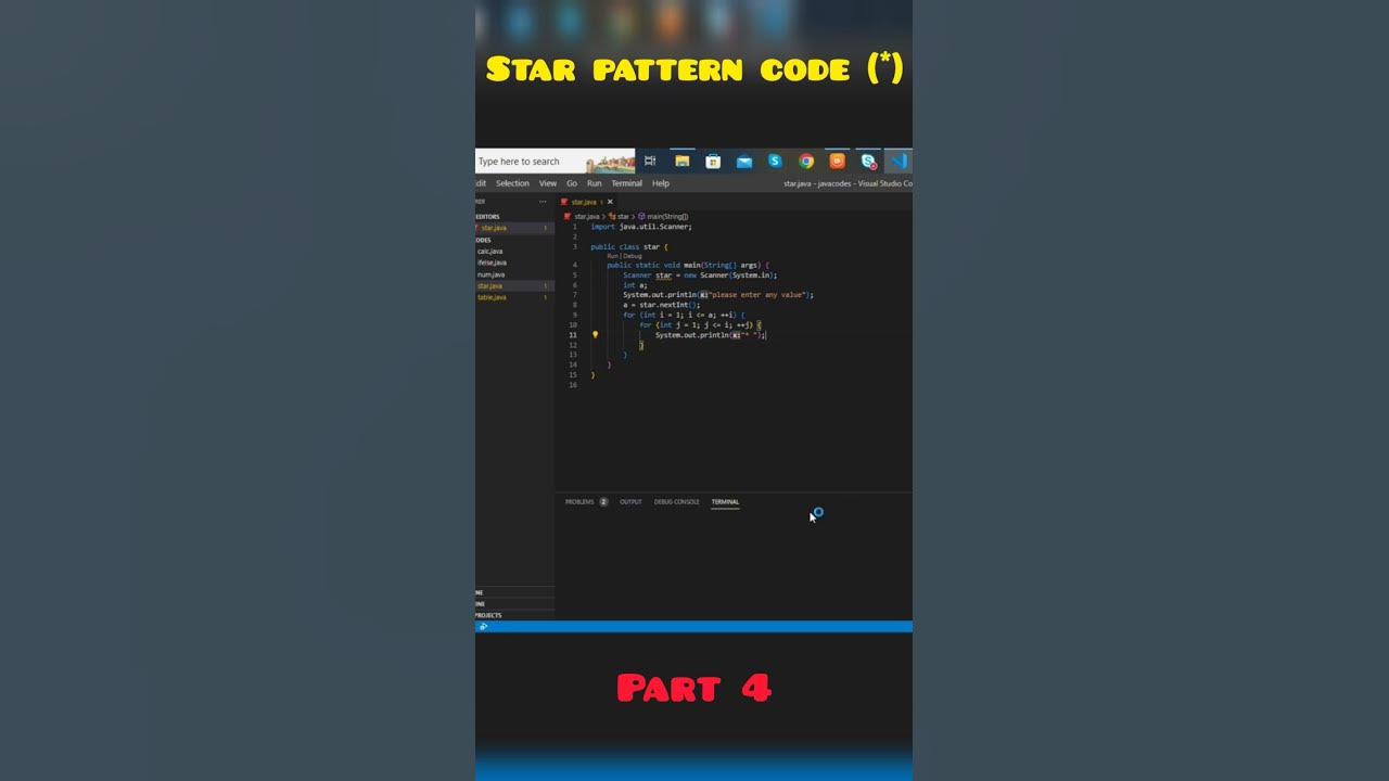 Print Star Pattern Part 4 Development Coding Java Javatutorial Shorts Trendingshorts