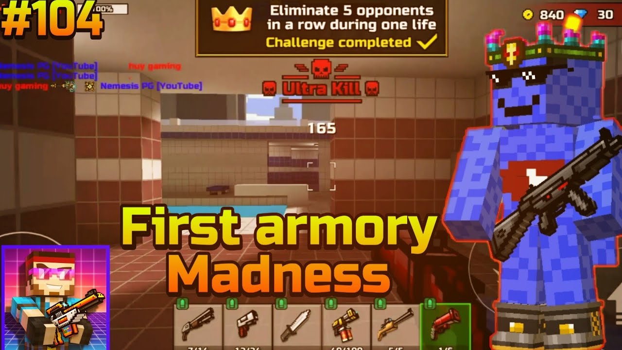 Pixel gun 3d. Walkthrough part 104. {First armory Madness!} - YouTube