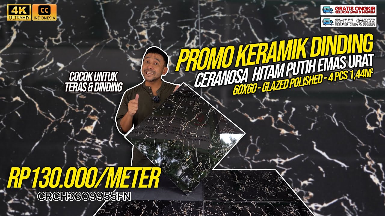 PROMO GRANIT HITAM CERANOSA, Rp130.000/M - GLAZE POLISHED, 60X60, KW 1 ...