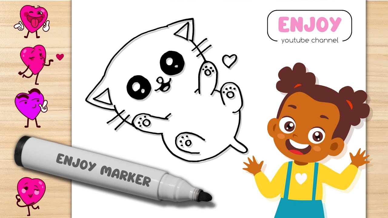 How to Draw a CUTE KITTEN | Drawing for Kids - YouTube