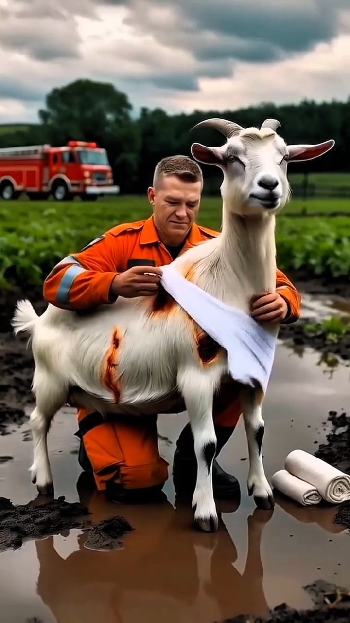 🔥 Goat Caught Fire While Grazing – Fire Brigade to the Rescue|| #ai # ...