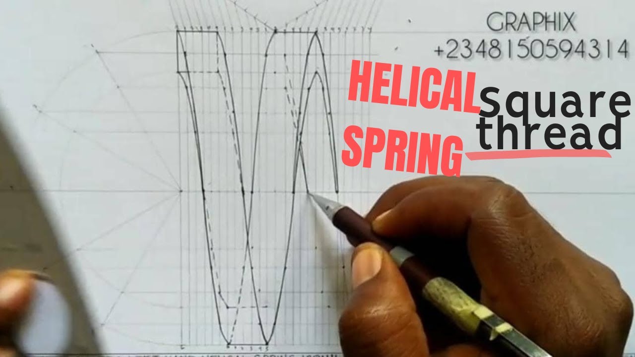 helical spring with square section ( engineering graphics) - YouTube