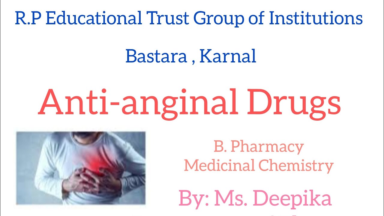 ANTI-ANGINAL DRUGS | BY Ms. DEEPIKA | DEPARTMENT OF PHARMACY - YouTube