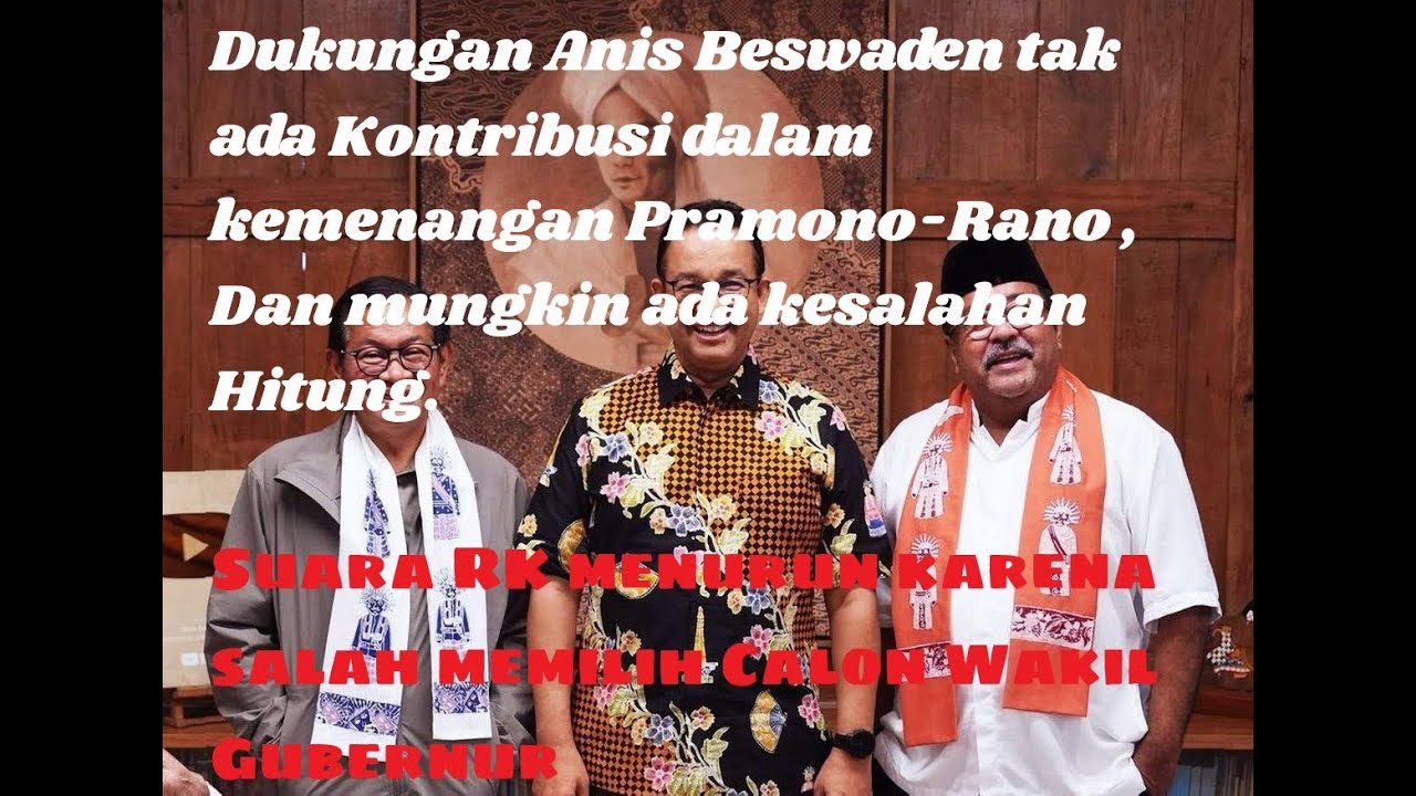 Dukungan Anis Baswedan tidak memberi kontribusi untuk kemenangan ...
