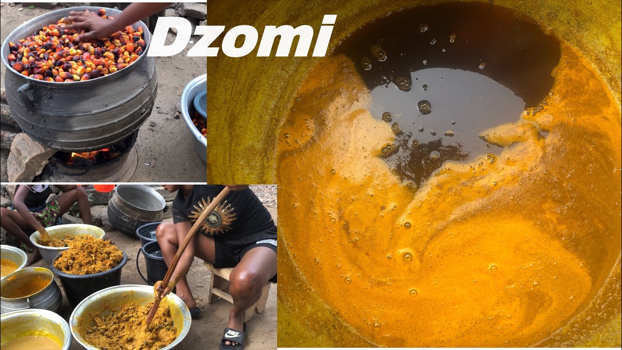 How to make authentic Palmoil from scratch / Authentic Dzomi , zomi and ...